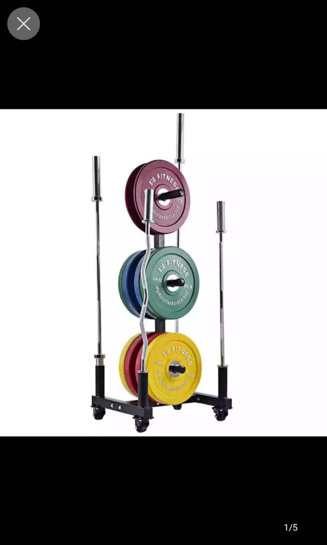 Vertical Horizontal Olympic Weights Bumper Plates Tree Rack Barbell ...