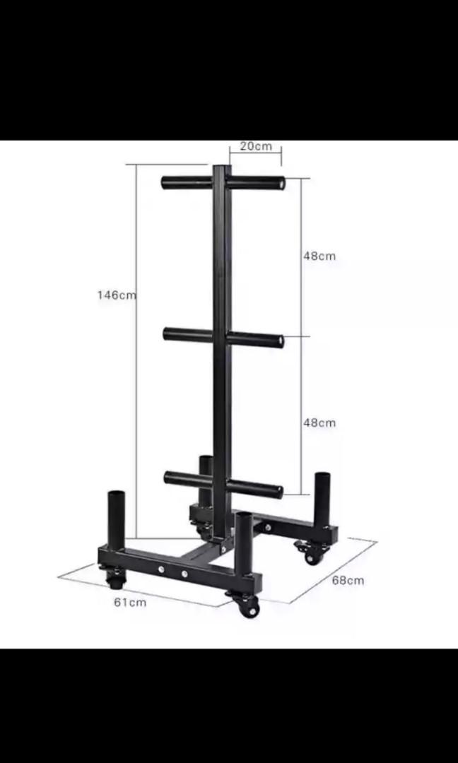 Vertical Horizontal Olympic Weights Bumper Plates Tree Rack Barbell ...