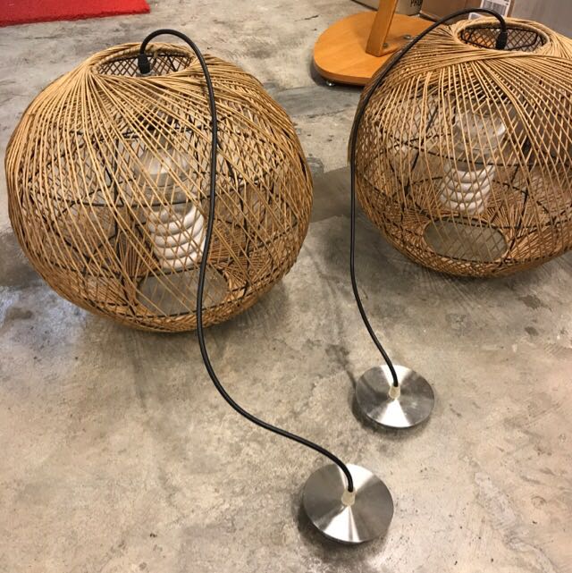 Rattan round lamp, Furniture & Home Living, Home Decor, Other Home ...