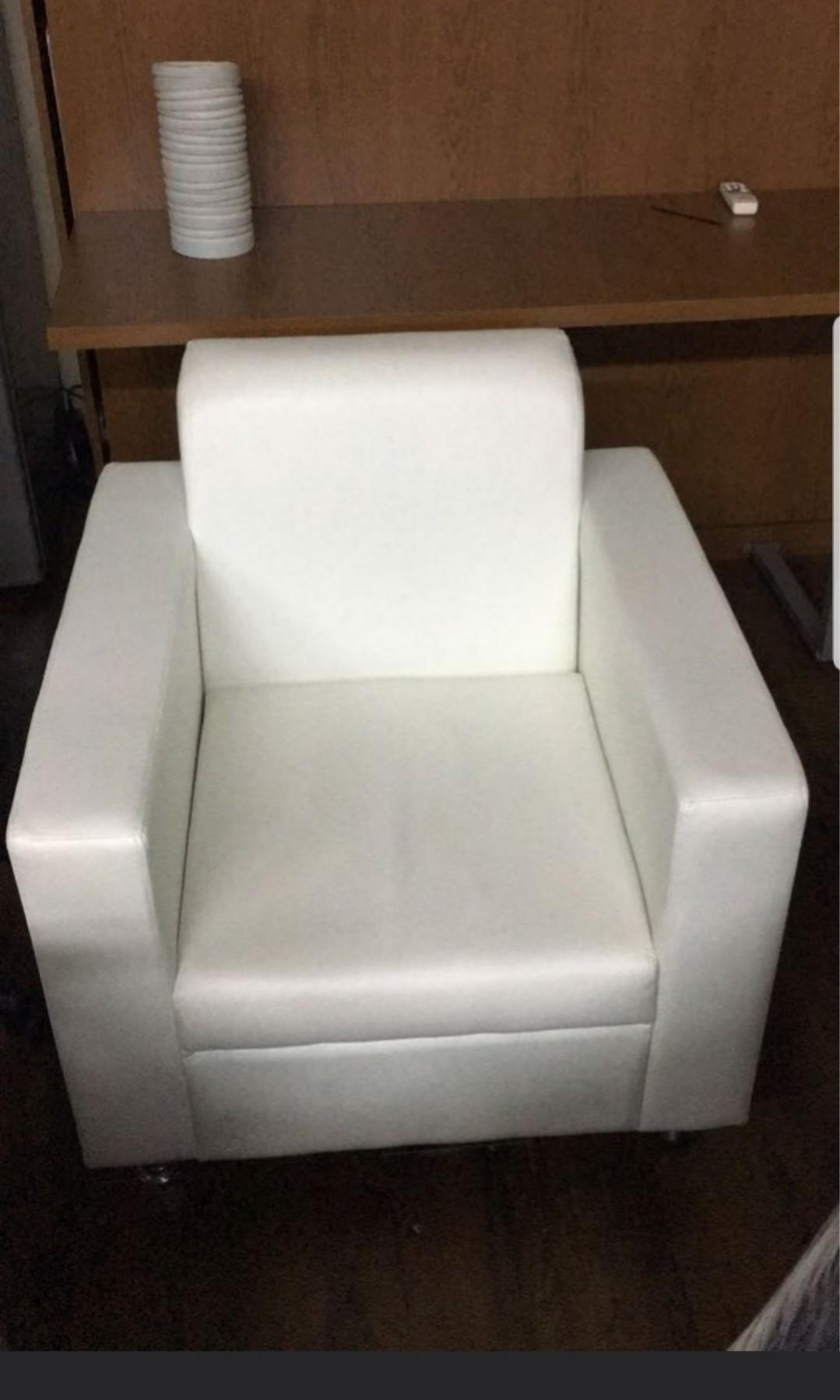 Free Single White PVC sofa, Furniture & Home Living, Furniture, Sofas ...