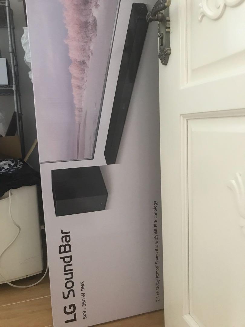 全新 LG SK8 Soundbar + wireless woofer 2.1ch Dolby Atmos, 音響器材, Soundbar ...