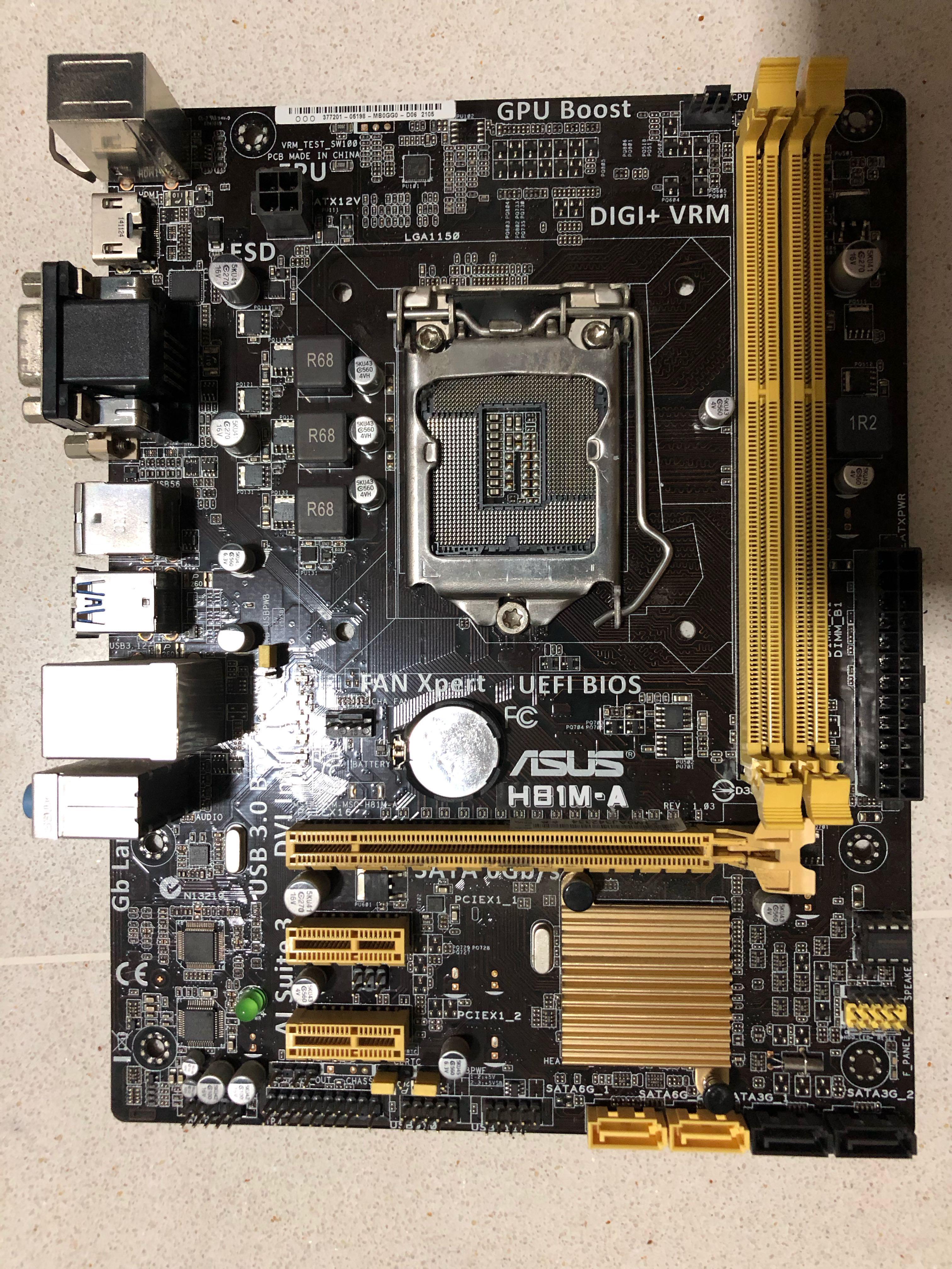 ASUS H81M-A motherboard, Computers & Tech, Parts & Accessories ...