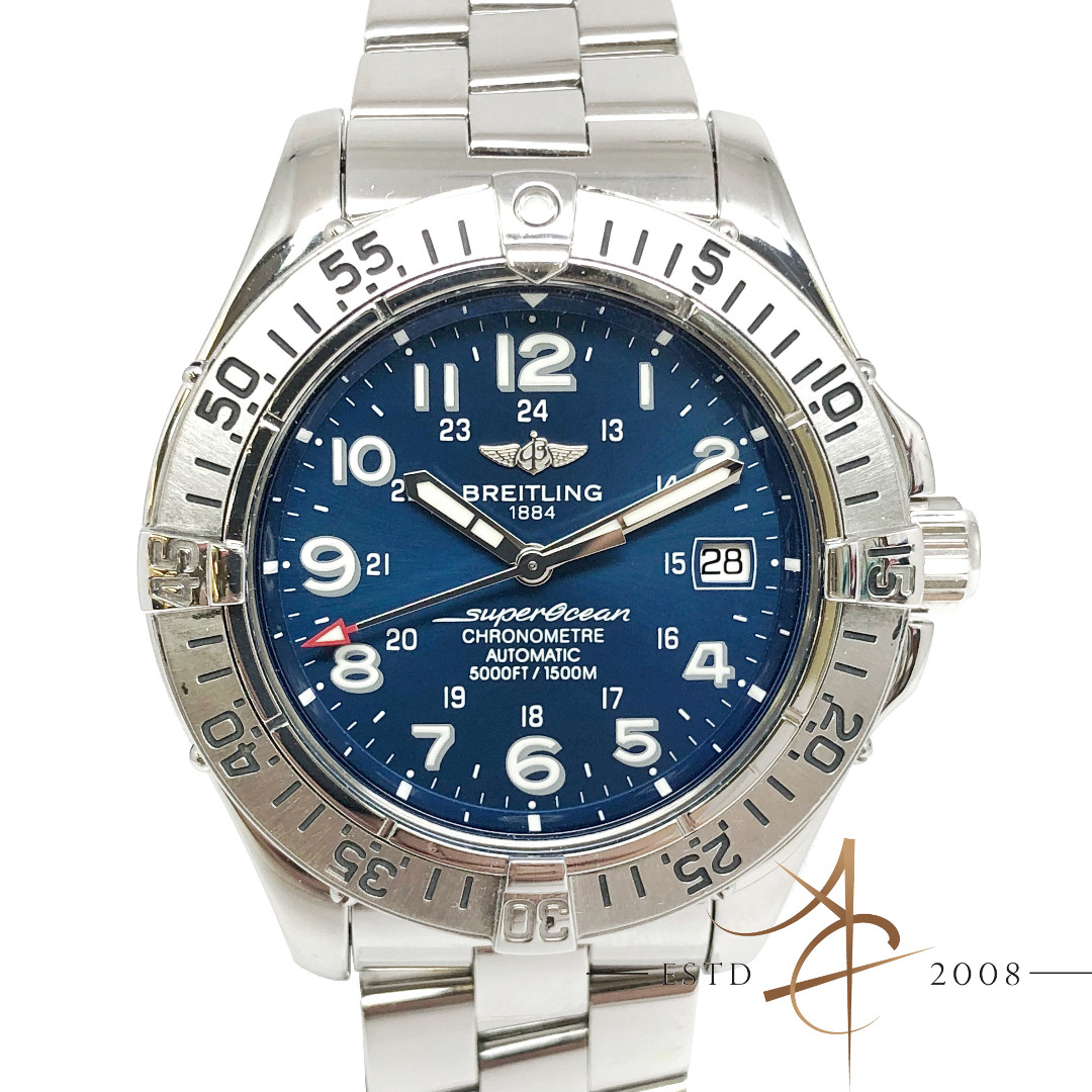 [Full Set] Breitling Superocean Ref A17360 Automatic Chronometre Blue ...