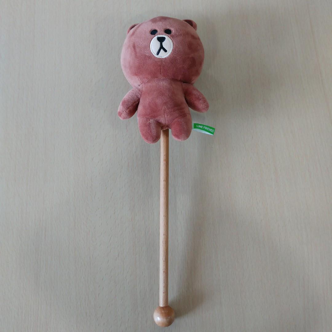 LINE Friends Character Brown Plush Doll Massage Stick, Hobbies & Toys ...