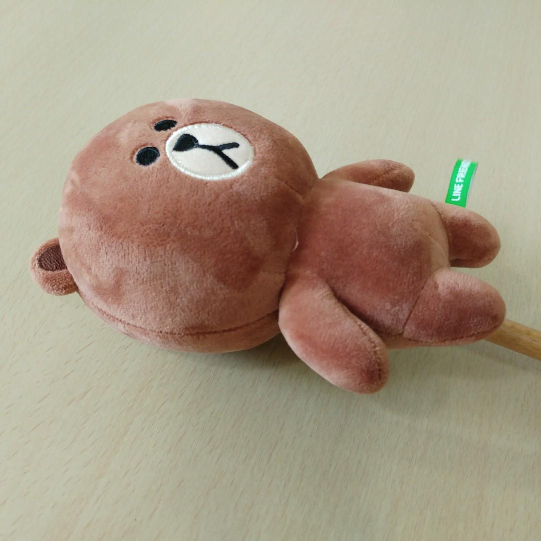 LINE Friends Character Brown Plush Doll Massage Stick, Hobbies & Toys ...