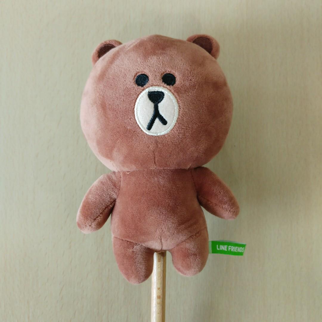 LINE Friends Character Brown Plush Doll Massage Stick, Hobbies & Toys ...