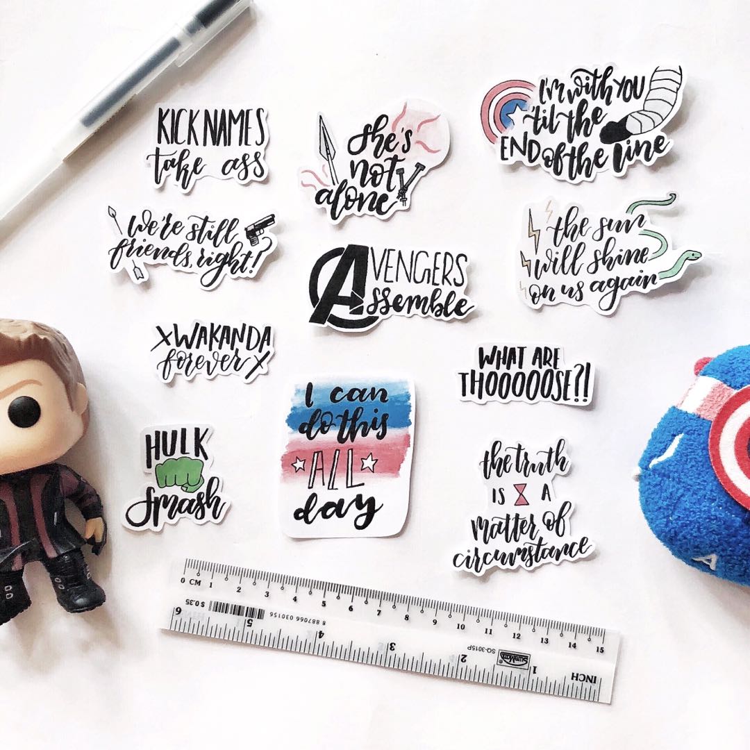 M001 MCU Quotes Stickers - Bujo & Planner Stickers, Hobbies & Toys ...