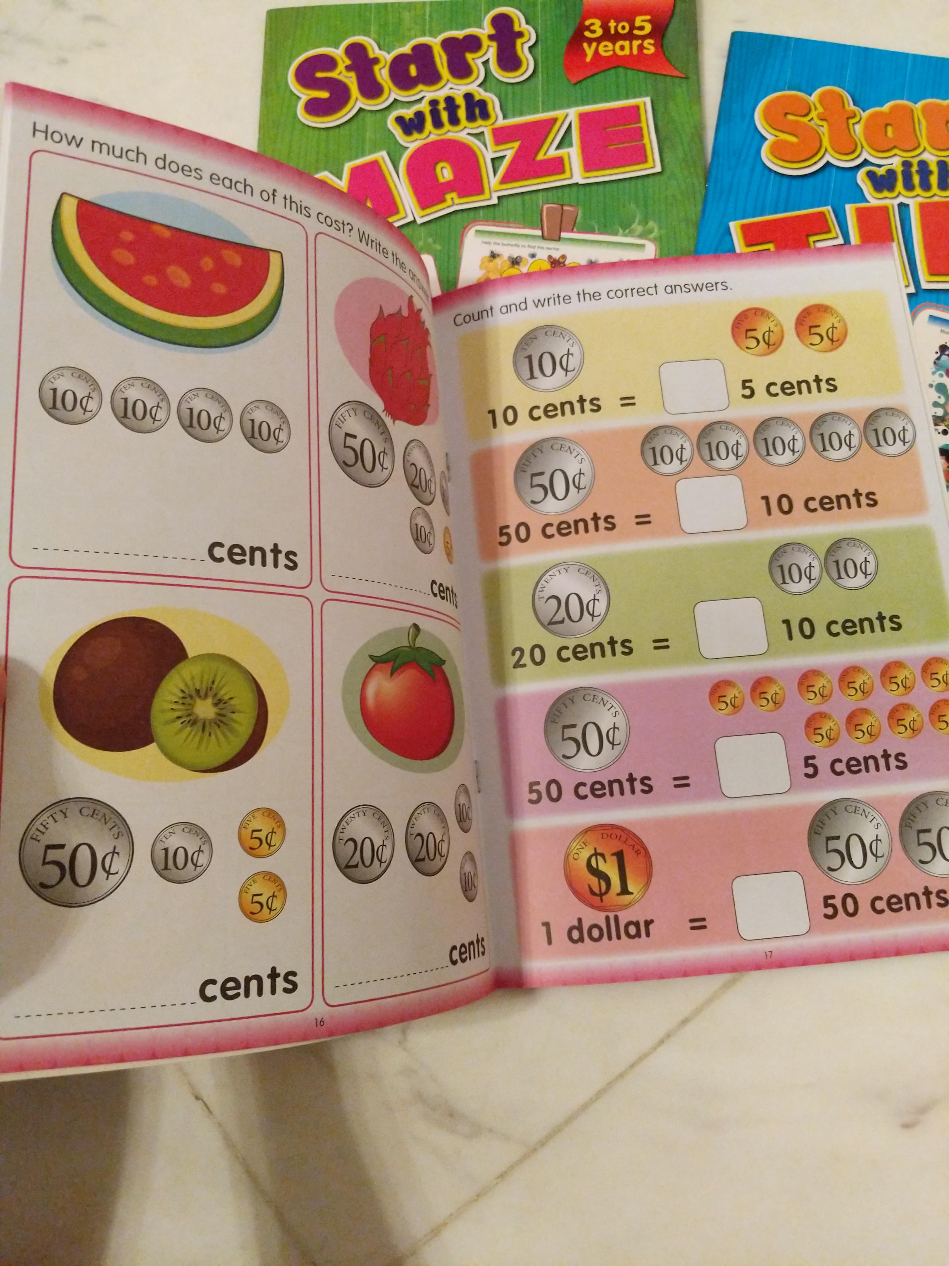 New Kids Activity Book - Start with Coins, Maze, Time, Hobbies & Toys ...