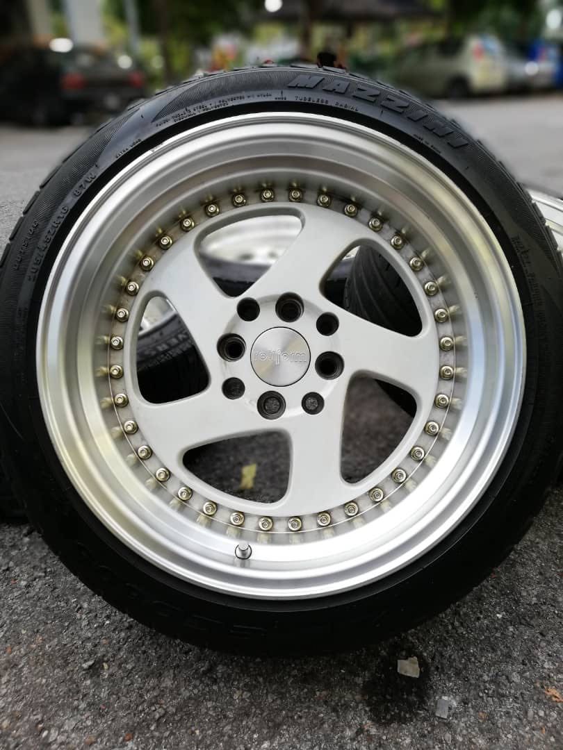 Rotiform 16 inch sports rim alza tyre 70%, Auto Accessories on Carousell