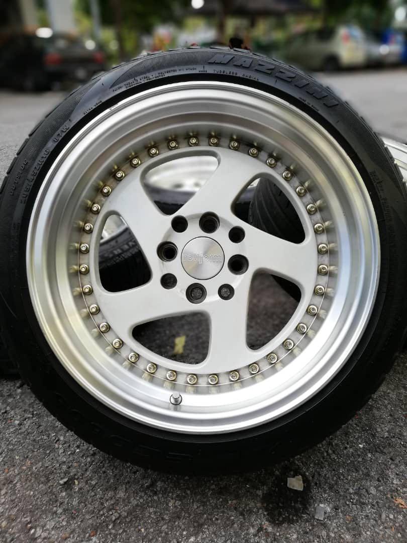 Rotiform 16 inch sports rim alza tyre 70%, Auto Accessories on Carousell
