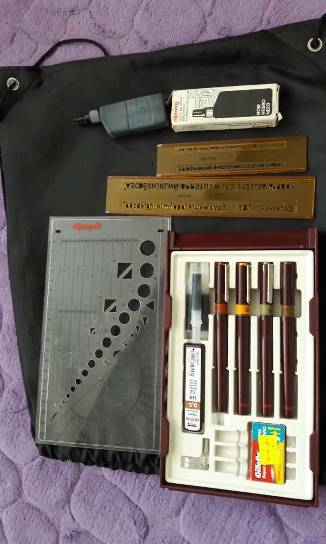 Rotring Pens Set, Hobbies & Toys, Stationery & Craft, Craft Supplies ...