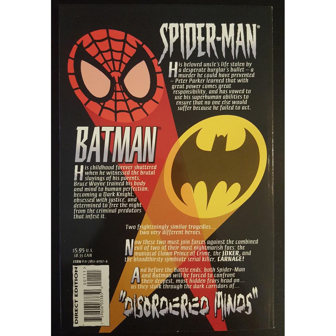 Spider-man Batman #1 : Disordered Minds (1995) Spidey & Bats Vs Carnage ...
