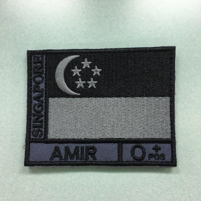 Tactical SG Flag with Name & Blood Group with Velcro, Hobbies & Toys, Stationery & Craft, Craft ...
