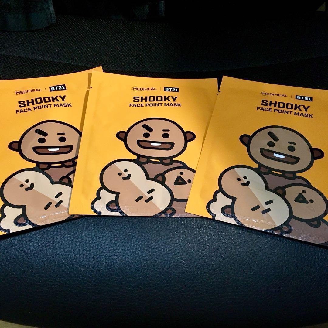 bt21 Shooky face point mask, Hobbies & Toys, Memorabilia & Collectibles ...