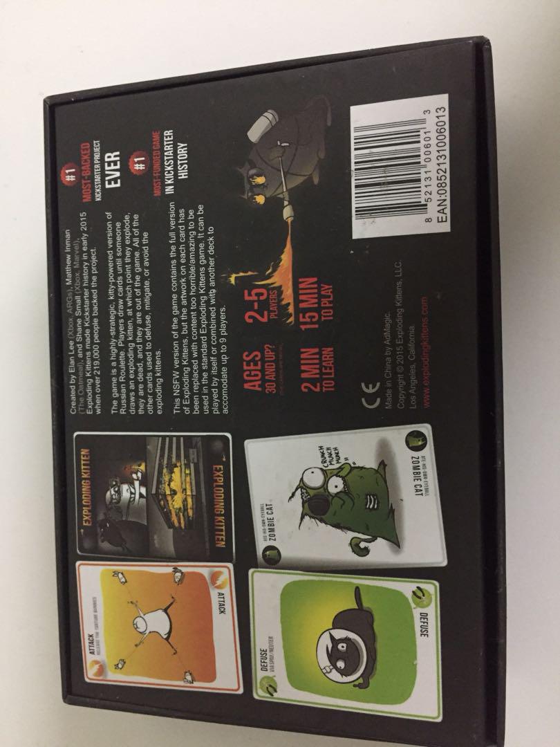 Exploding Kittens NSFW Deck, Hobbies & Toys, Toys & Games on Carousell