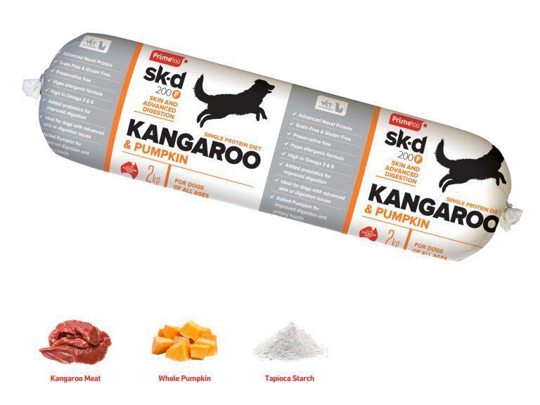 Prime 100 Single Protein Diet (SPD) Cooked Roll Kangaroo & Pumpkin ...