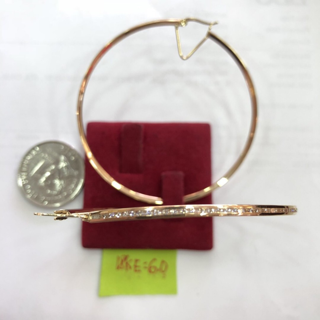 Saudi Gold 18k loop earrings, Women's Fashion, Jewelry & Organizers ...