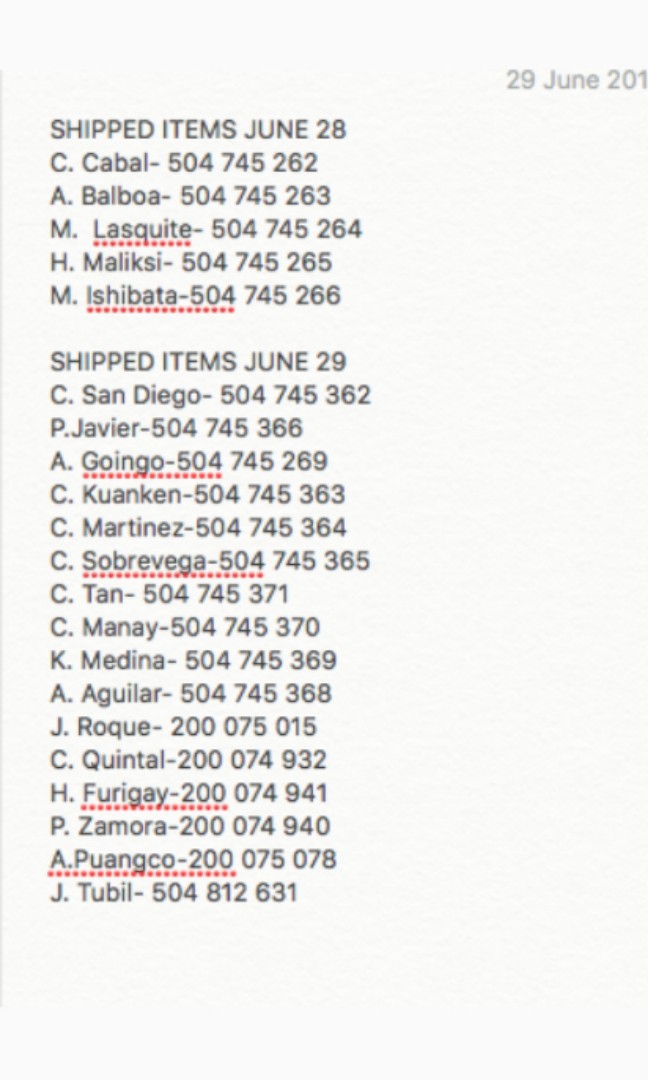 SHIPMENTS AND TR NUMBERS, Community on Carousell