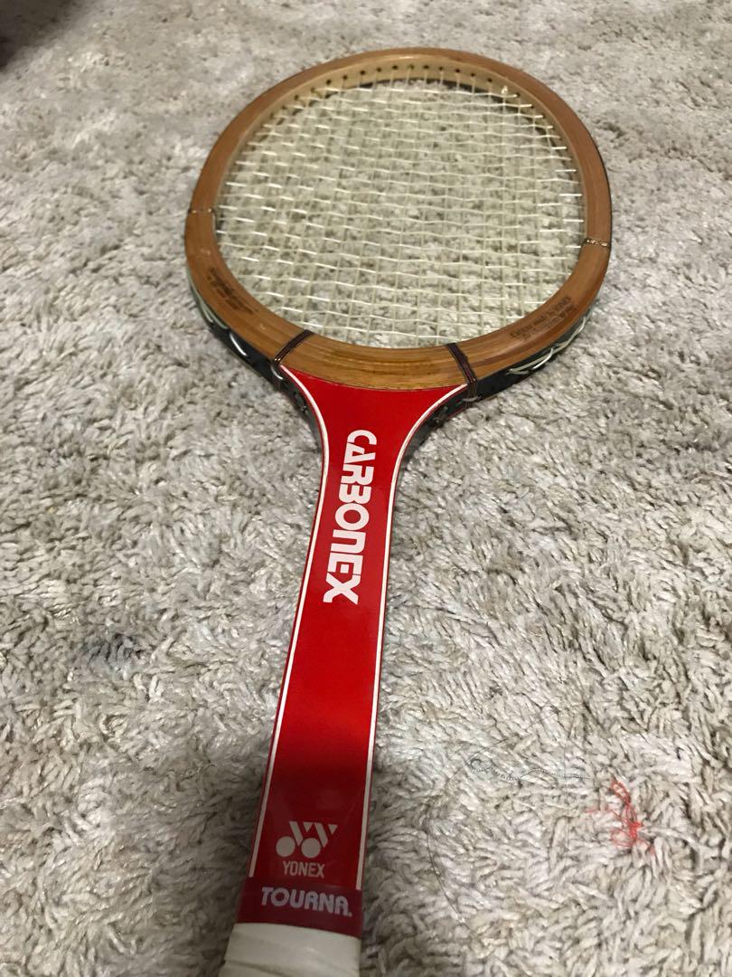 Vintage wooden tennis racket - Red Yonex Carbonex 2, Hobbies & Toys ...