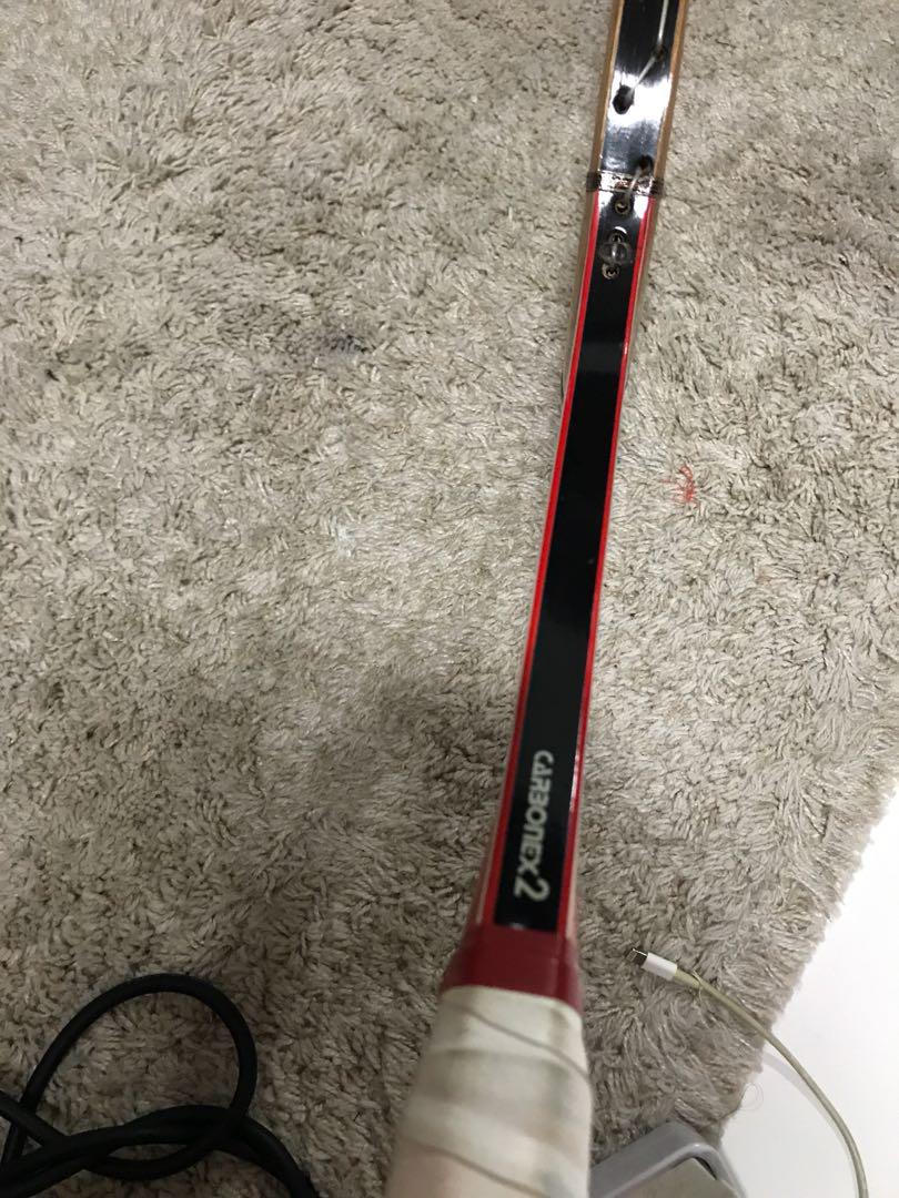 Vintage wooden tennis racket - Red Yonex Carbonex 2, Hobbies & Toys ...