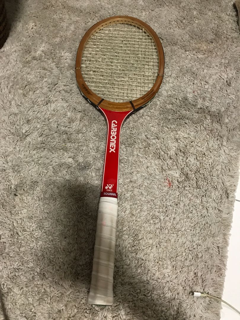 Vintage wooden tennis racket - Red Yonex Carbonex 2, Hobbies & Toys ...