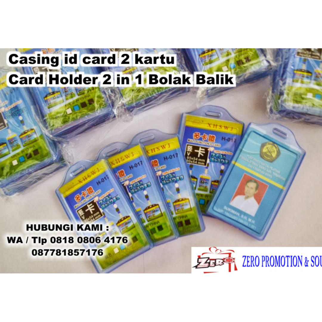 Casing id card 2 kartu - Card Holder 2 in 1 Bolak Balik, Books ...