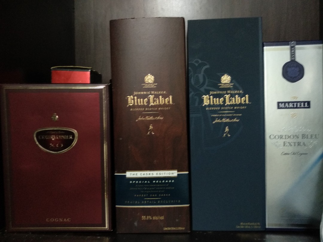 Johnnie walker blue label and gordon bleu extra, Food & Drinks ...