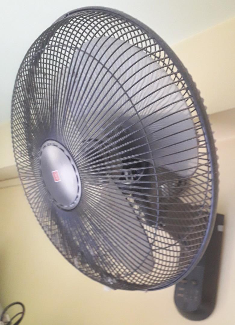 KDK wall mounted fan with remote control, Furniture & Home Living ...
