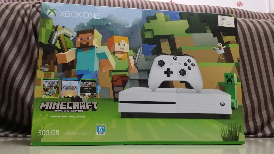 Microsoft Xbox One S 500GB Minecraft Bundle, Video Gaming, Video Game ...
