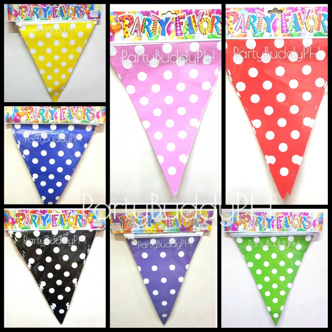 Polka dots Banderitas / Banner, Hobbies & Toys, Stationary & Craft ...