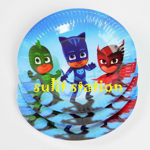 PJ MASKS PARTY PAPER PLATE SOUVENIR GIVEAWAYS FAVOR, Babies & Kids ...