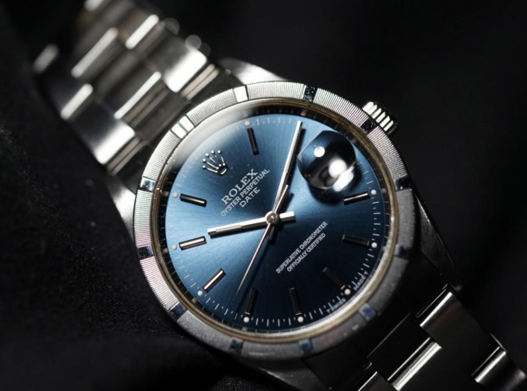 Rolex 15210 Oyster Perpetual Date Blue Dial, Luxury, Watches on Carousell