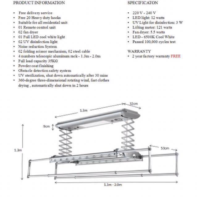 Smart Automatic Laundry Drying Clothes Rack/ System, Furniture, Others ...