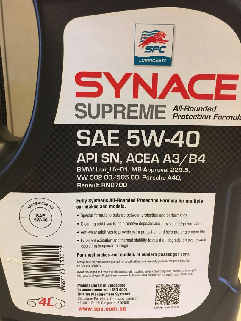 SPC 4L Engine Oil 5W-40, Car Accessories, Accessories on Carousell