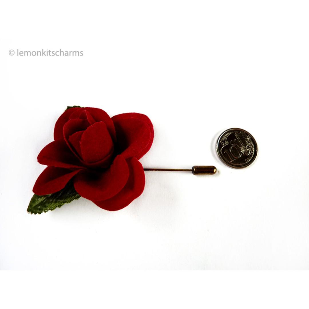 Vintage Red Rose Stick Pin, 1970s sp33-c, Women's Fashion, Jewelry ...