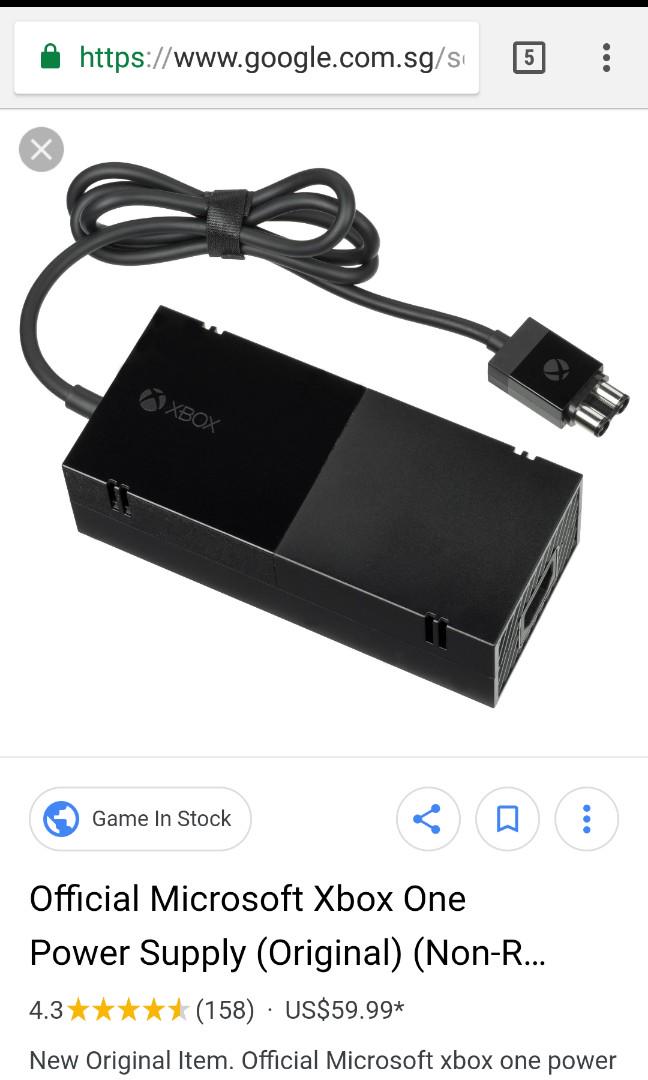 Xbox one authentic Microsoft power brick with 3 pin, Video Gaming ...
