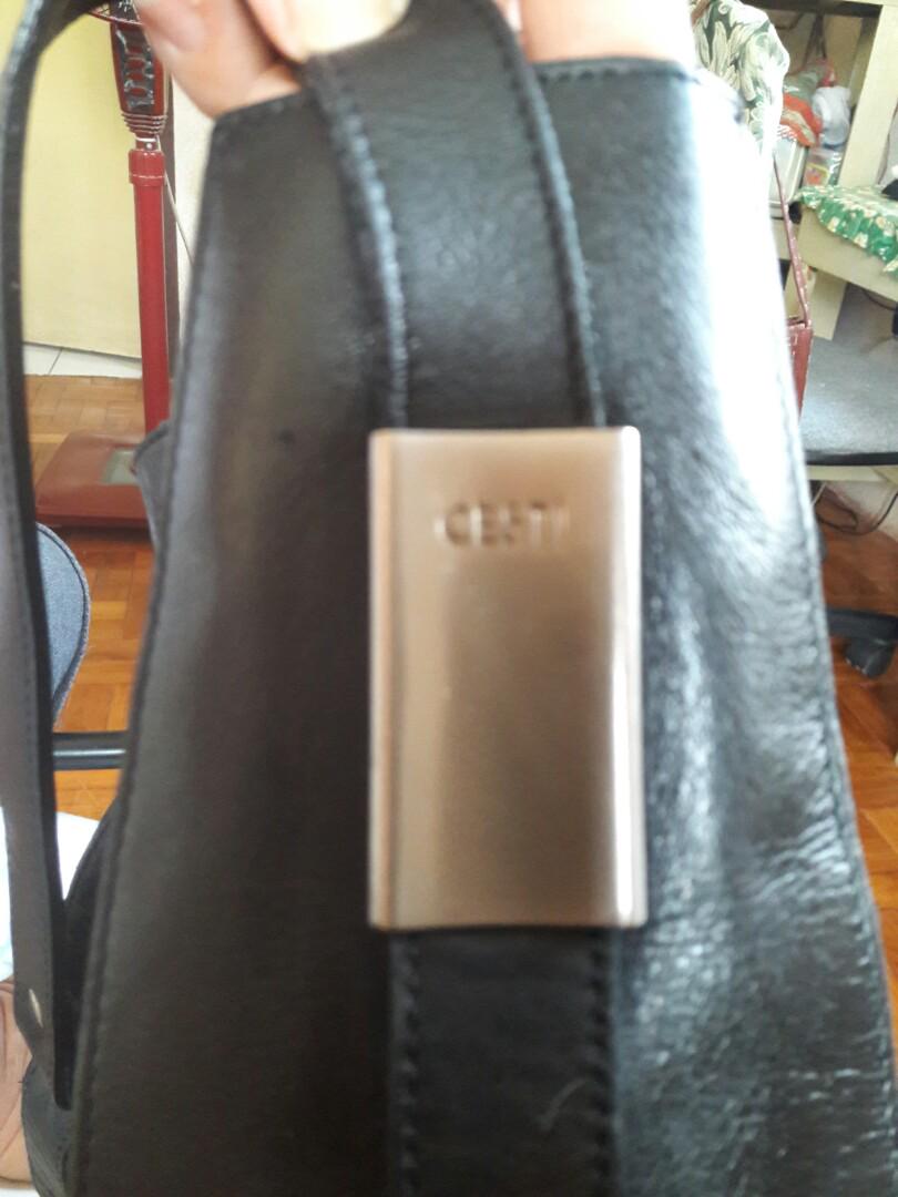 CESTI COLLECTION Genuine Leather Black Drawstring Bucket Bag, Women's ...