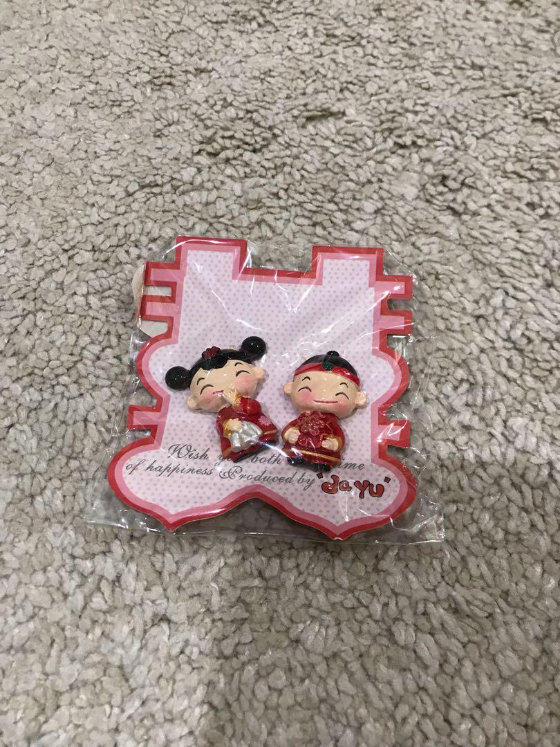 Chinese wedding couple cute magnets, Hobbies & Toys, Stationery & Craft ...