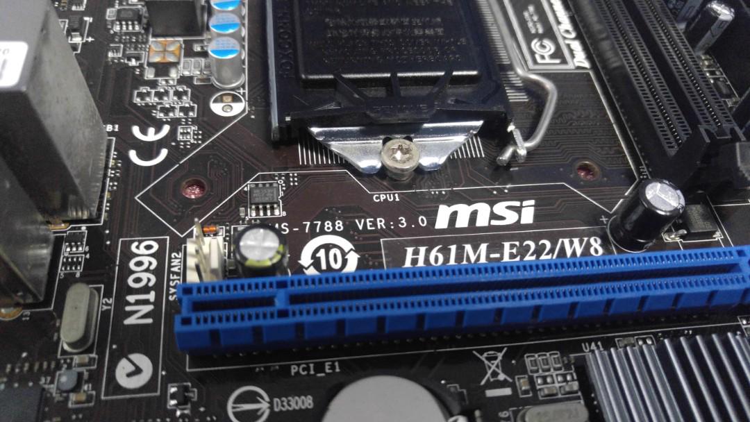 Msi h61m-e22/w8 motherboard, Computers & Tech, Parts & Accessories, Networking on Carousell