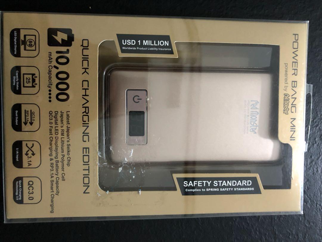 Red Monster power bank 10000mAh, Mobile Phones & Gadgets, Mobile ...
