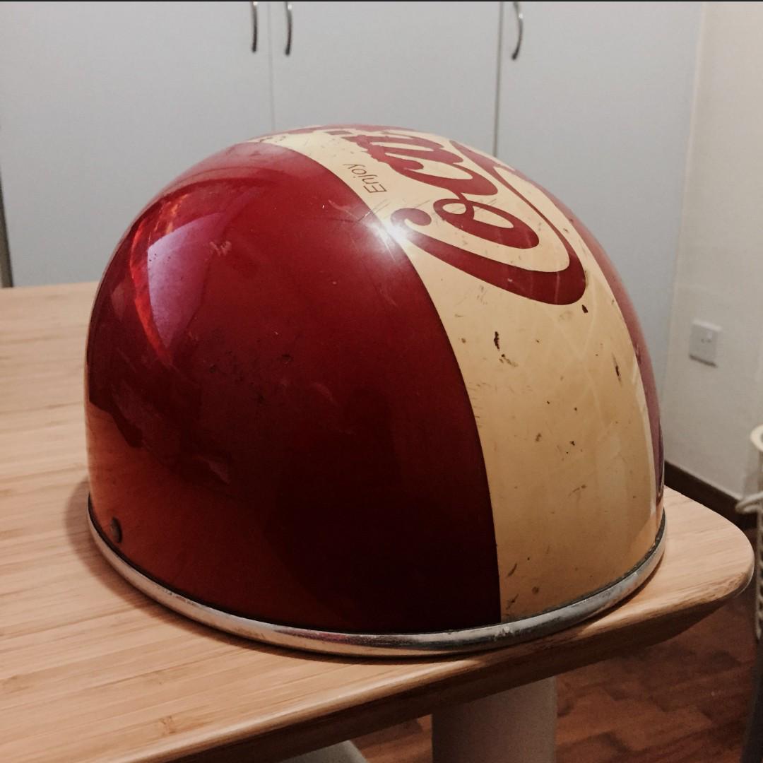 Vintage Coca Cola Helmet, Motorcycles, Motorcycle Accessories on Carousell