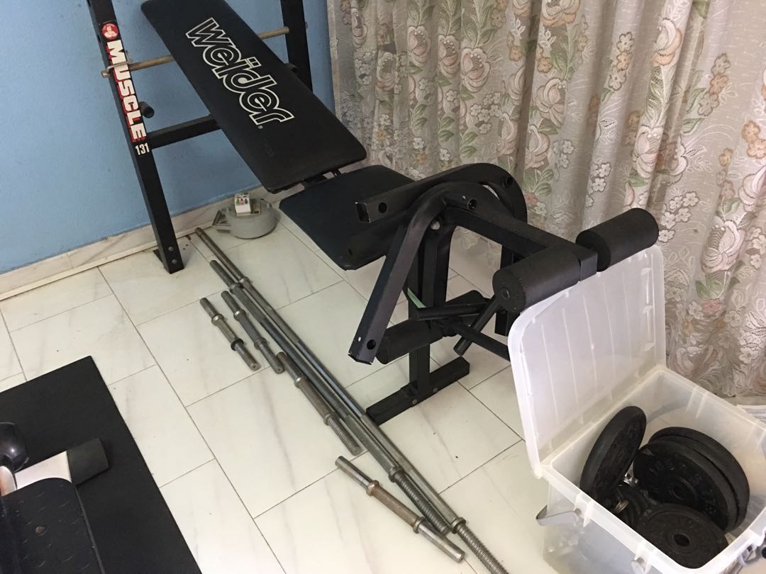 Weider full gym weight lifting set equipment, Sports Equipment ...