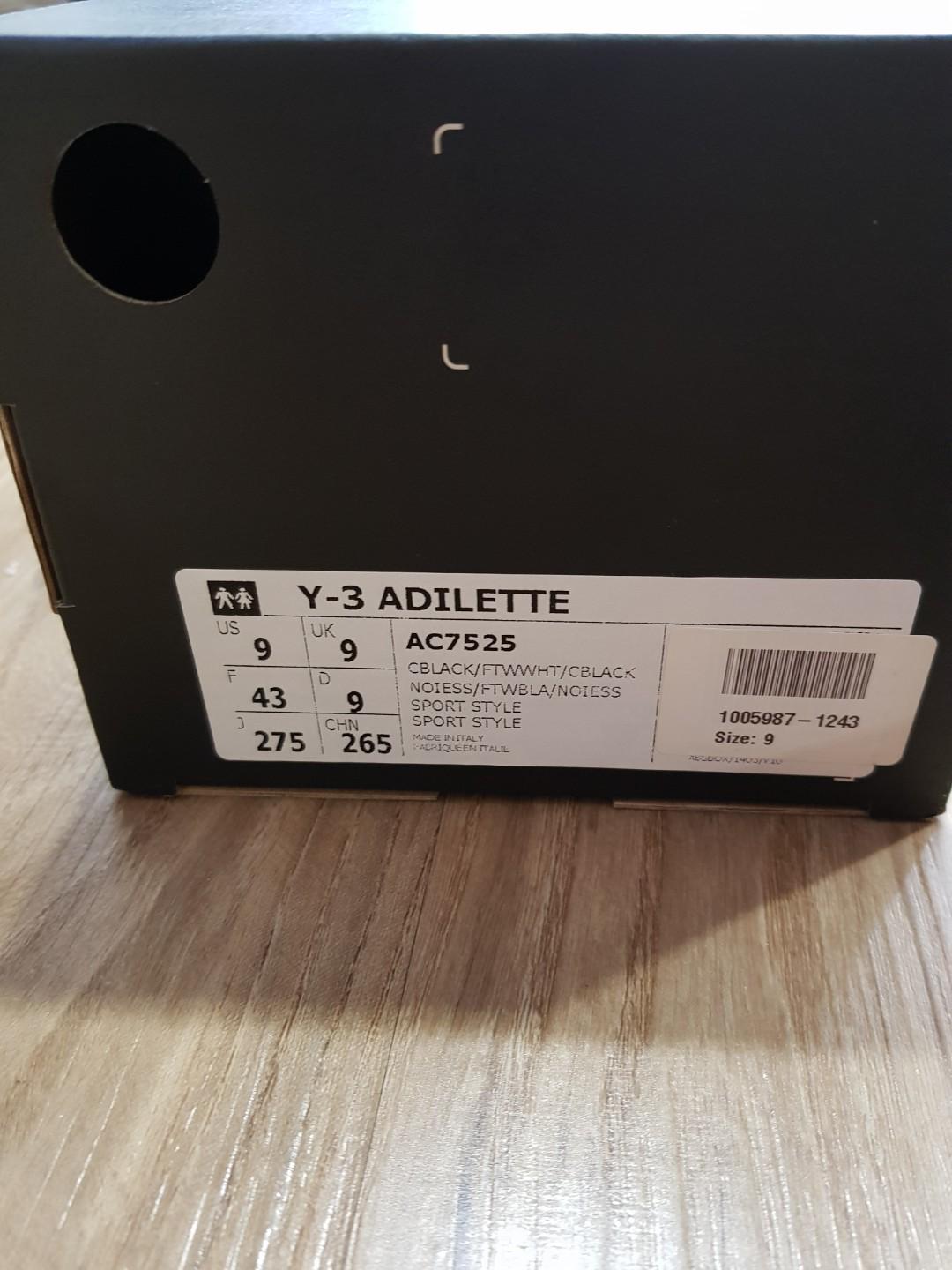 Y3 adilette slide, Men's Fashion, Footwear, Flipflops and Slides on ...