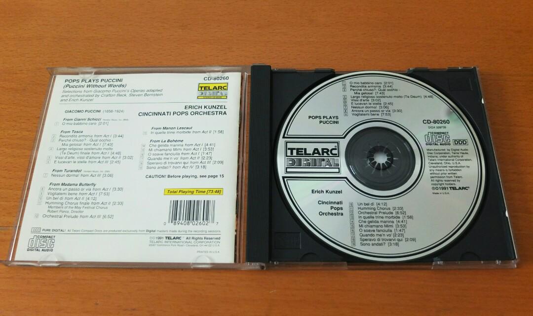 Classical CD: "Pops Plays Puccini", Erich Kunzel, Cincinnati Pops Orchestra, Hobbies & Toys ...