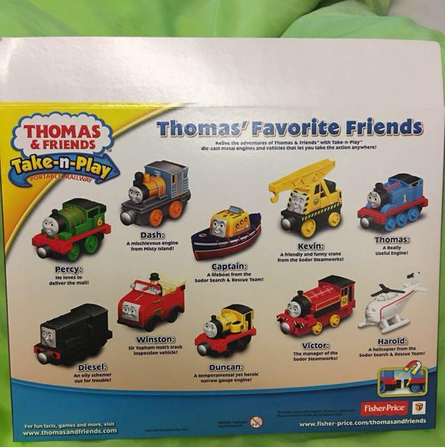 Fisher Price Thomas & Friends Take-N-Play Portable Railway 10 die cast ...