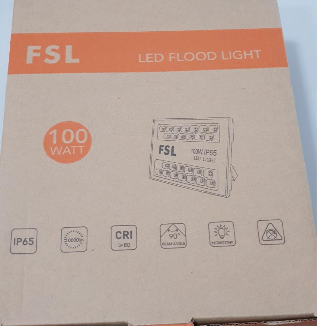 [FSL] [100Watt] LED FLOOD LIGHT (WHITE) [IP65], Furniture & Home Living ...
