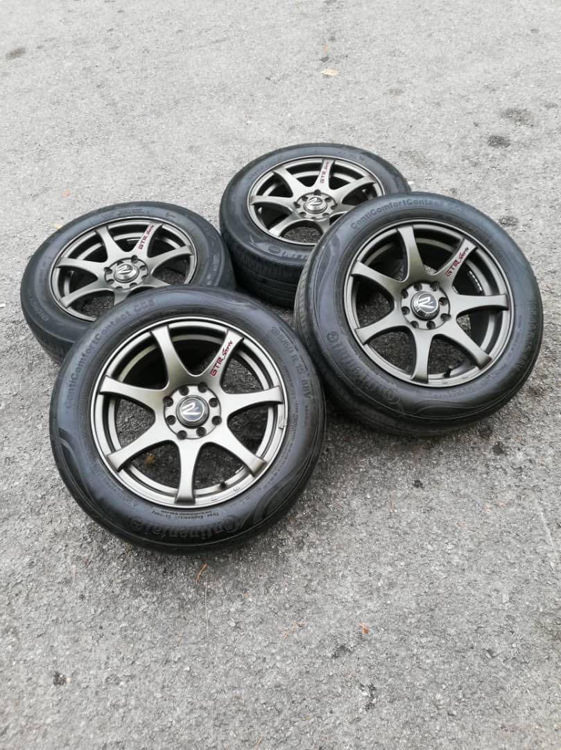 Gtr sport 15 inch sports rim proton iriz tyre 70%. *morah morah je ...