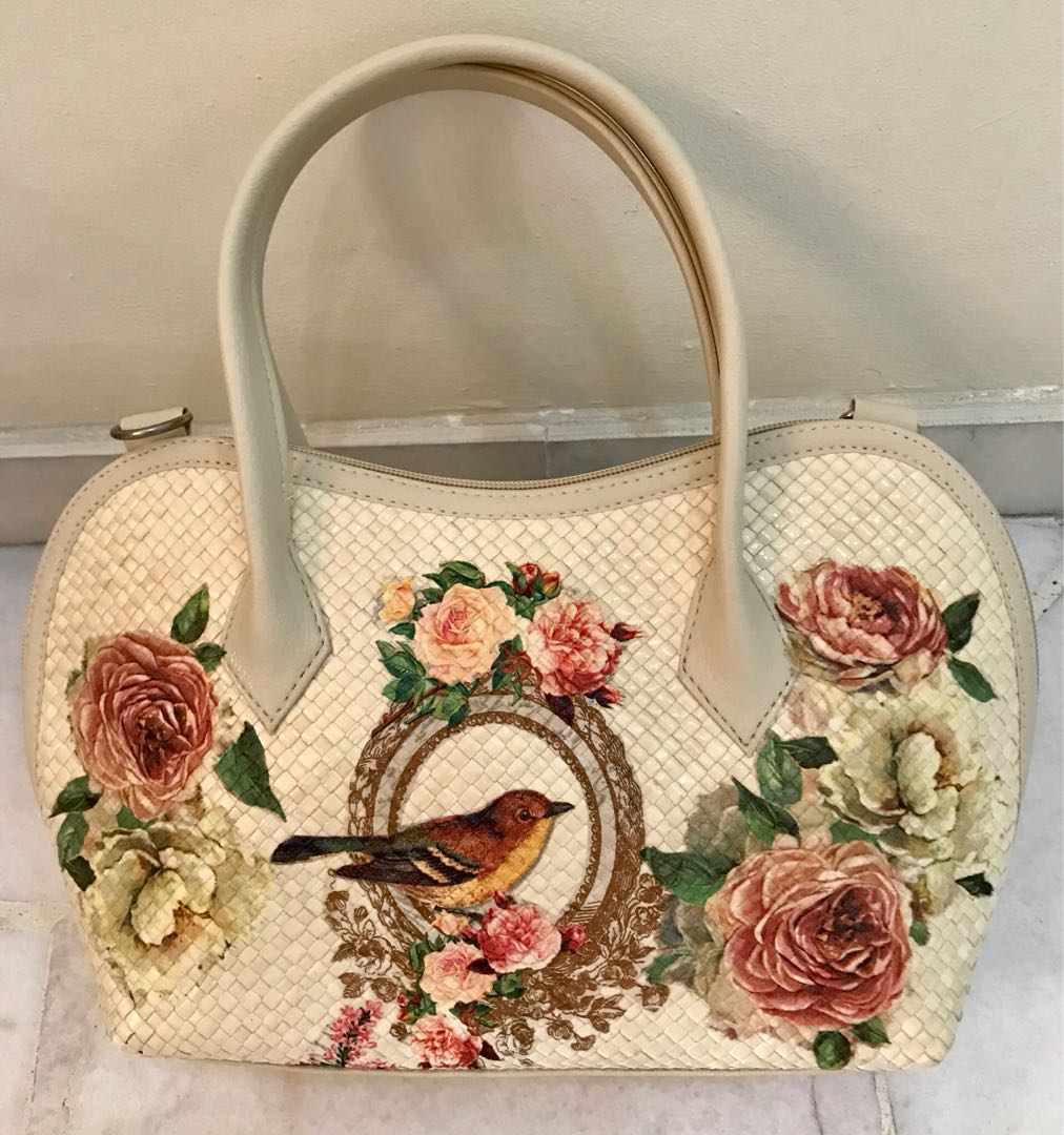Handmade peranakan Decoupage bag, Women's Fashion, Bags & Wallets, Tote ...