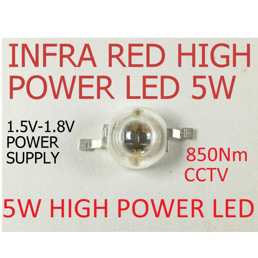 Infra red 5W 850nm LED chip high power DC 1.5-1.8V for CCTV image ...