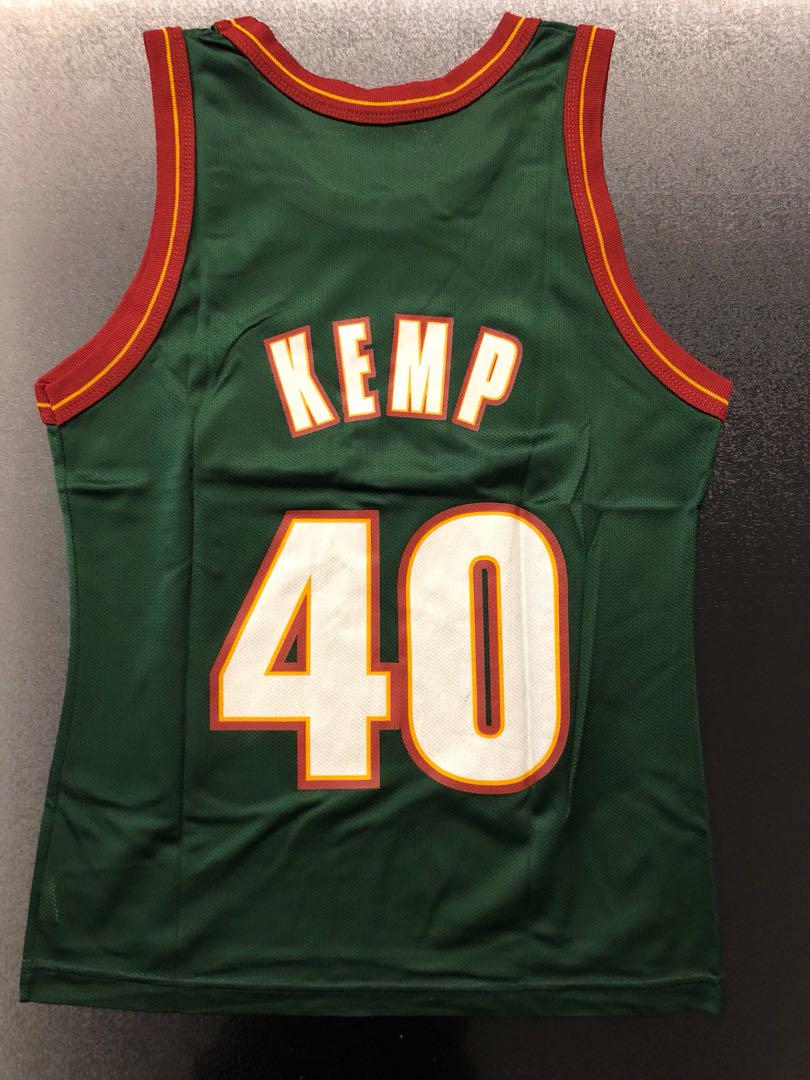 Nba champion jersey shawn kemp sonic, 男裝, 外套及戶外衣服 - Carousell
